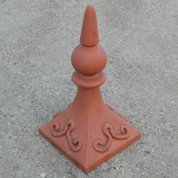 Square roof finial designs for double hip, square or pyramid shaped roofs