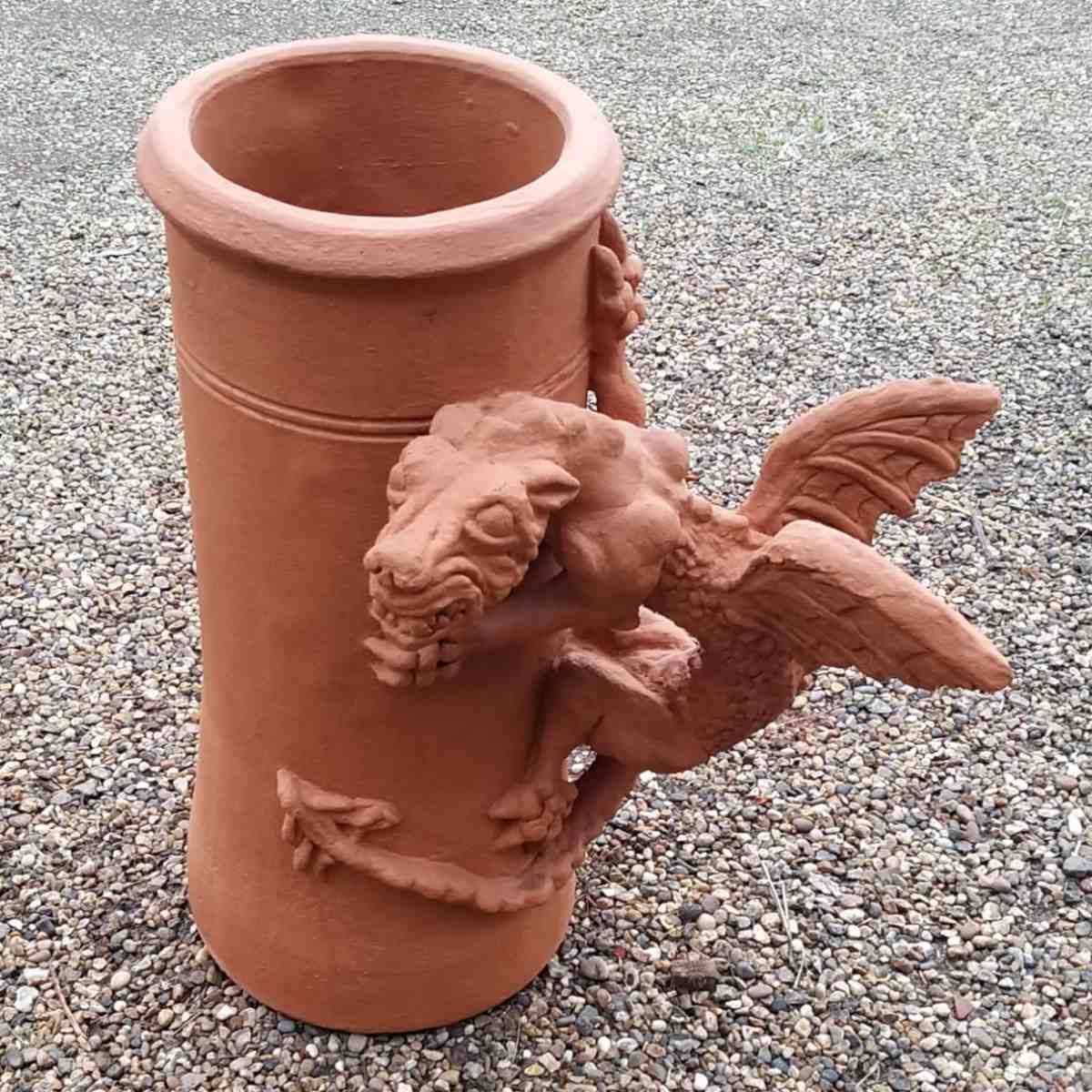 Chimney pots: Snile dragon chimney pot - terracotta